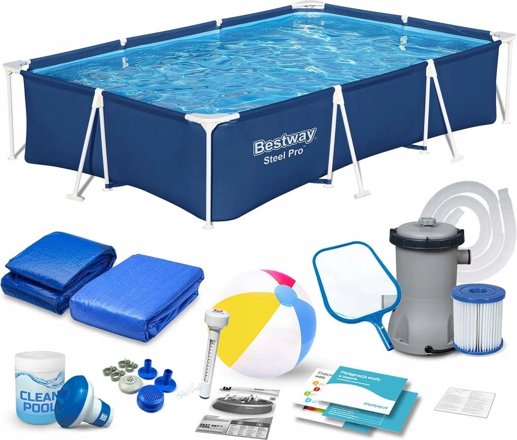 Bazén Zahradní Bazén S Rámou Velká Sada 16V1 300X201 Bestway