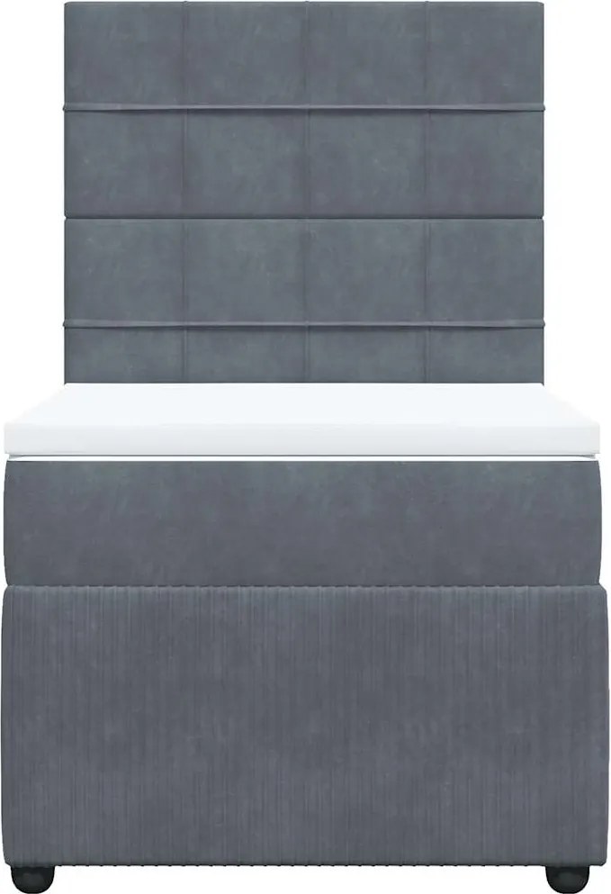 Box spring postel s matrací tmavě šedá 90x190 cm samet 3292215