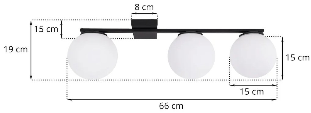 Stropní svítidlo Florence, 3x bílé skleněné stínítko