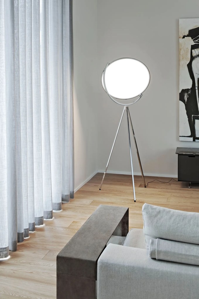 Flos Superloon, chromová stojací designová lampa se stmívačem, 40W LED, 197cm
