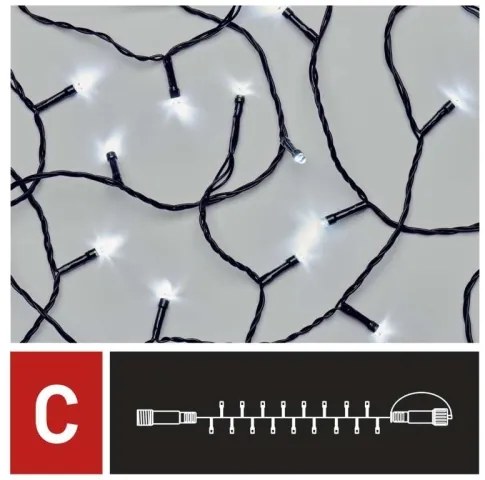 Propojovací vánoční řetěz bez zdroje EMOS Connecting D1AC03 ZY1925 100LED 10m studená bílá