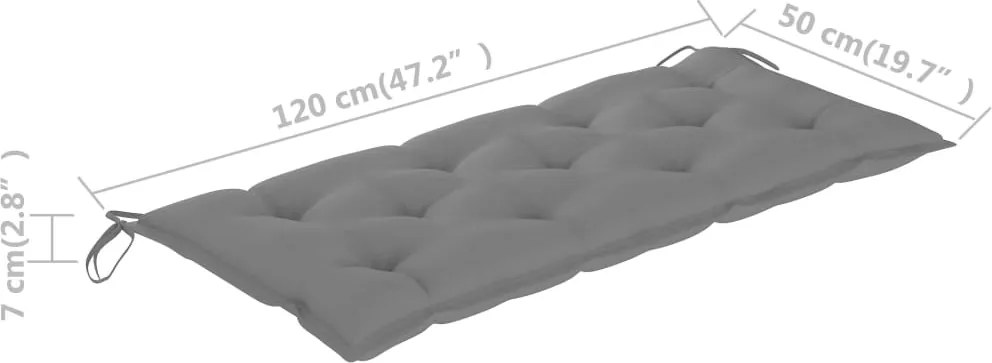 vidaXL Marketos Zahradní lavice s poduškou 120 cm masivní akáciové dřevo