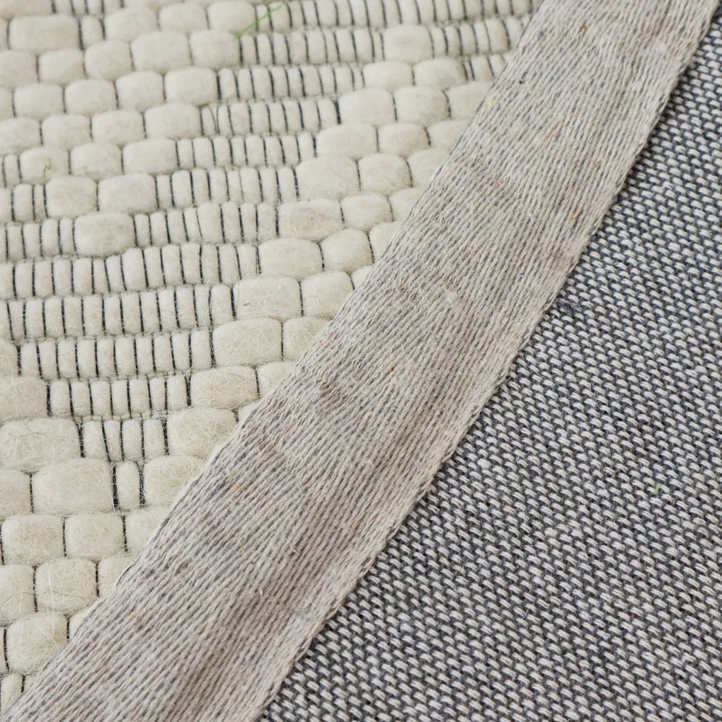 Asra, Kusový ručně tkaný koberec Woolen 5 White, 150x240, bílá, ložnice