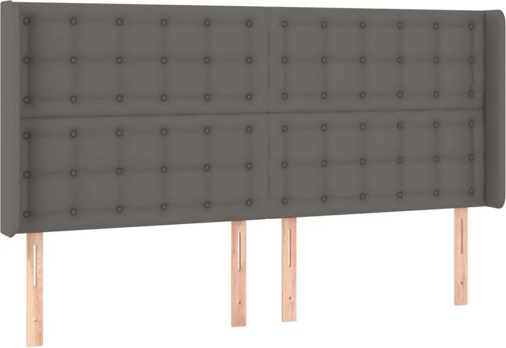 Box spring postel s matrací a LED šedá 200x200 cm umělá kůže 3139407