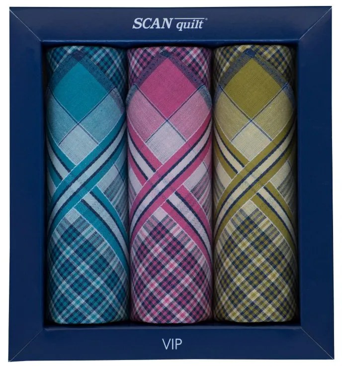 SCANquilt dámské kapesníky VIP 3 ks L64 barevná L64 28 x 28 cm