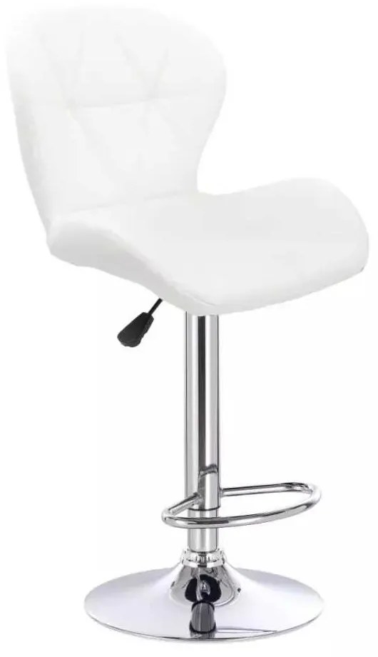 LuxuryForm DESIGN Barová židle LIVIO na stříbrné kulaté podstavě – bílá