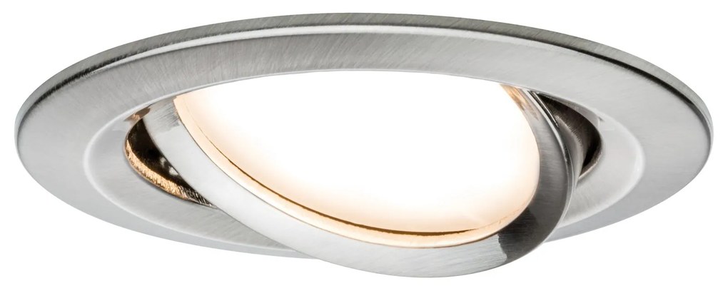 Paulmann 93482 LED Coin Nova round, kulatá bodovka v úpravě broušené oceli, 1x6,5W LED 2700K tříkrokové stmívání, prům.8,4cm