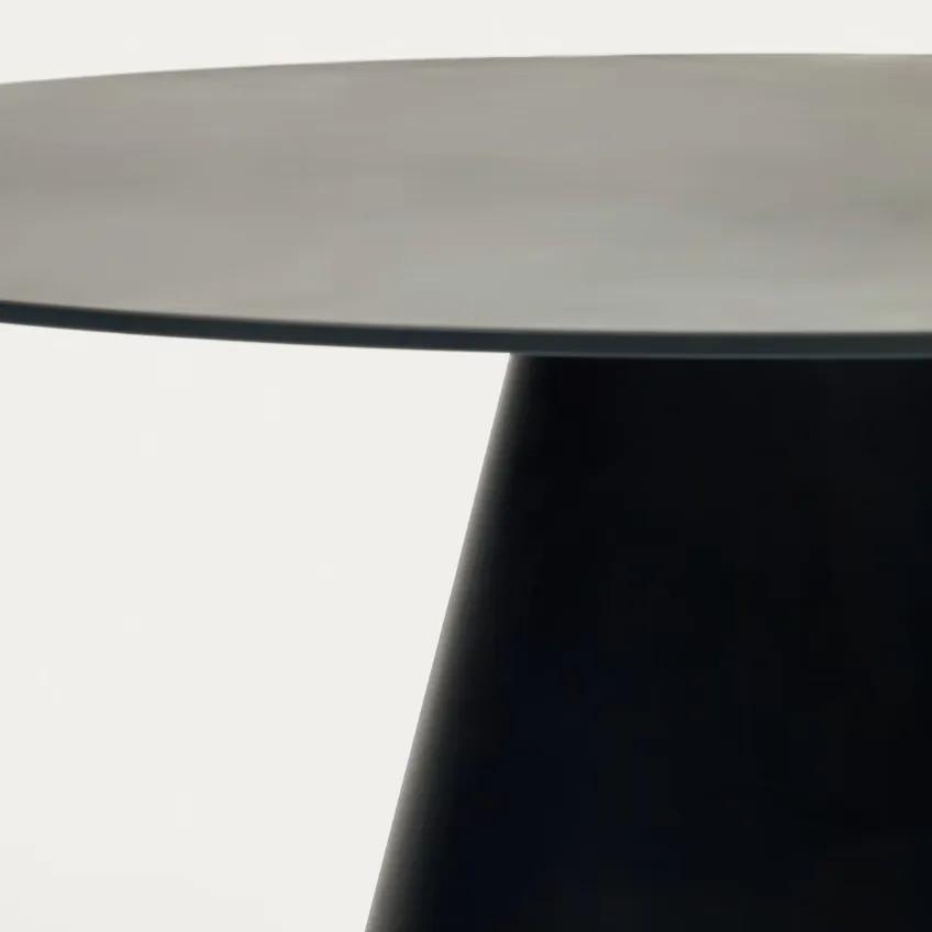 OnaDnes -20% Matně černý skleněný kulatý jídelní stůl Kave Home Wilshire 120 cm