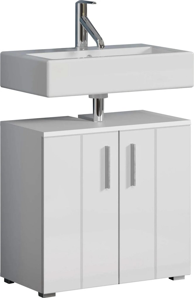 XXXLutz SKŘÍŇKA POD UMYVADLO, vysoce lesklá bílá, bílá, 60/58/34 cm MID.YOU - Online Only koupelnové skříňky - 001418021002