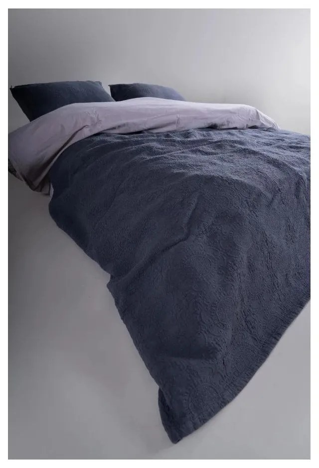 Tmavě šedý set přehozu a povlaku na polštář z žakáru 180x240 cm Jacquard – Mila Home Luxury