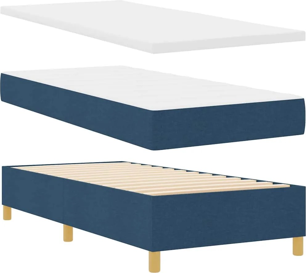 Postel s boxspringem s čelo Modrá 200 x 80 cm textil 3340724