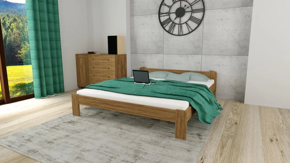 ComfortMatrace Postel z masivu borovice ISABELA+rošt ZDARMA 160x200 cm Barva: dub