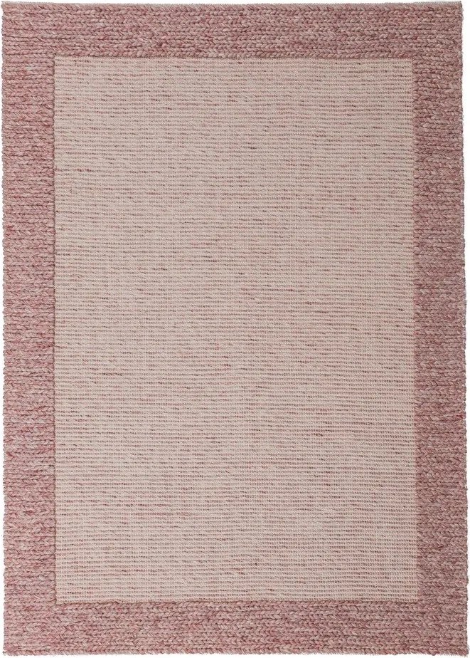 Světle růžový ručně tkaný koberec s příměsí vlny 120x170 cm Rue – Flair Rugs