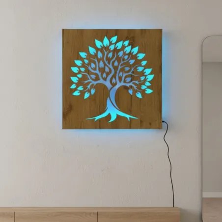 Podsvícený dřevěný obraz „Strom života led | LED0564