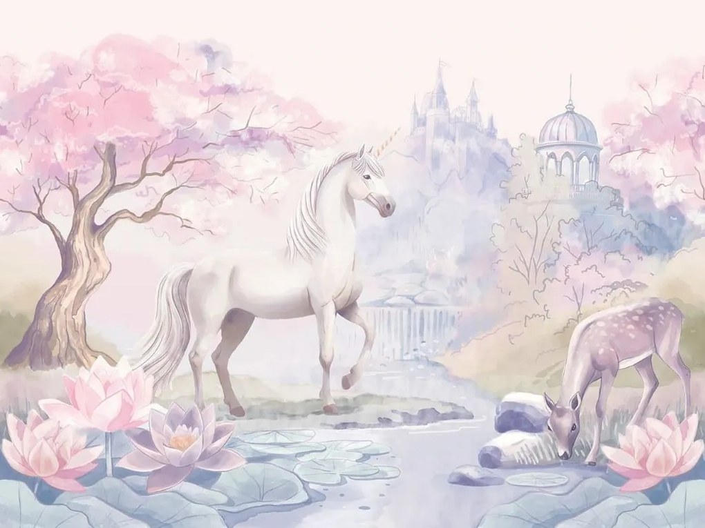 Velkoplošná tapeta mural JEDNOROŽEC do dětského pokoje