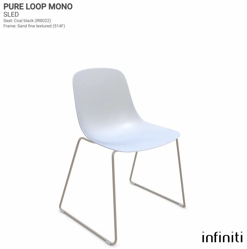 Židle Pure Loop Mono Sled Barva kovové konstrukce: Embossed sand S514, Barva sedáku a opěradla z recyklovaného plastu: white IS020