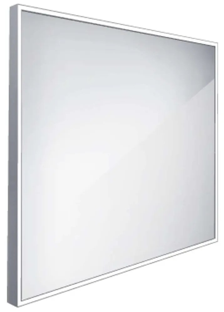 Nimco - Zrcadlo s LED osvětlením, 60x60 cm, hliník ZP 13066