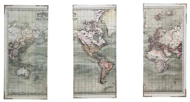 KARE DESIGN Obraz Triptychon Map 120 × 118 cm