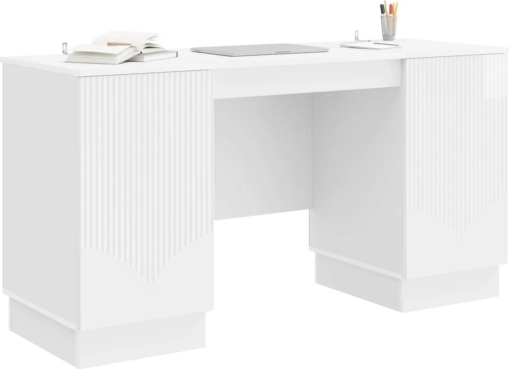 Stůl Bílá s vysokým leskem 142,5 x 50 x 75 cm Kompozitní dřevo 3414625