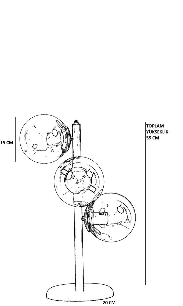 Opviq Stolní lampa Simay 8728-3, Zlatá