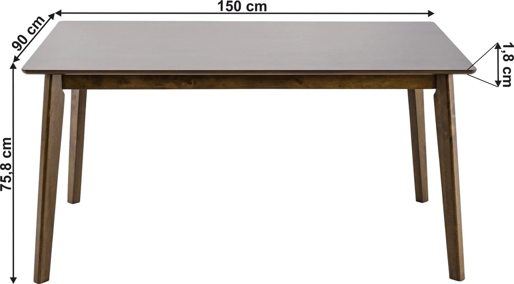 Jídelní set 1 + 6, ořech/béžová / hnědá, HARISON
