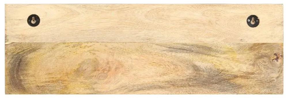 Petromila Nástěnný věšák 60 x 15 x 20 cm masivní hrubé mangovníkové dřevo