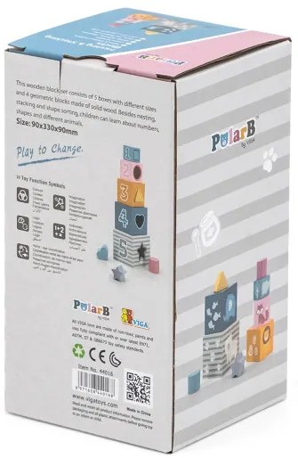 Dřevěné kostky s vkládačkou Viga 44016 PolarB
