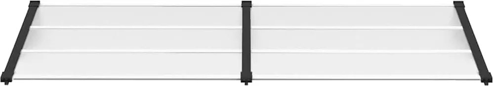 Vchodová stříška černá a průhledná 239 x 90 cm polykarbonát 153686