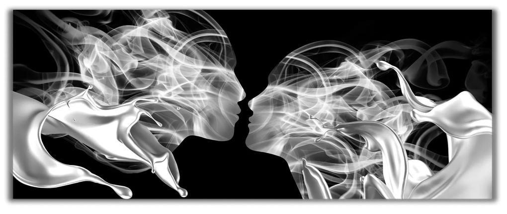 Malvis ® Pětidílný obraz Kouřový polibek Velikost: pětidílný obdélník - 150x70 cm