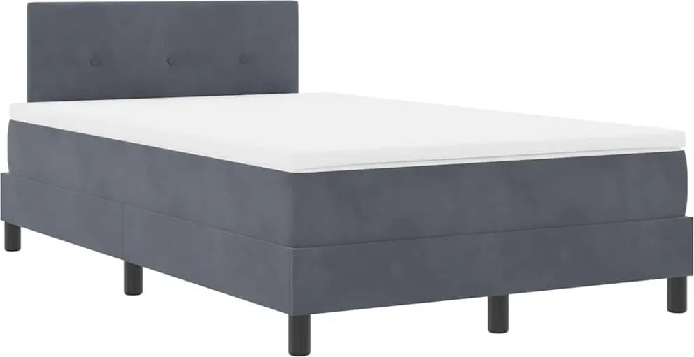 Postel s boxspringem s čelo Tmavě šedá 120 x 200 cm samet 3339165