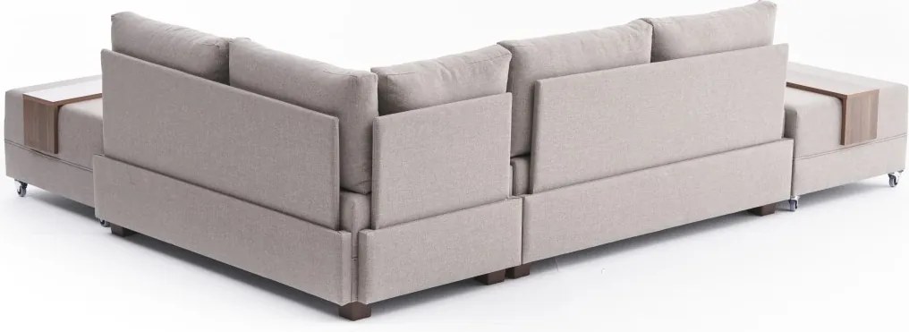 Hanah Home Rohová pohovka FLY krémová 280 cm s lenoškou vpravo 825BLC2671