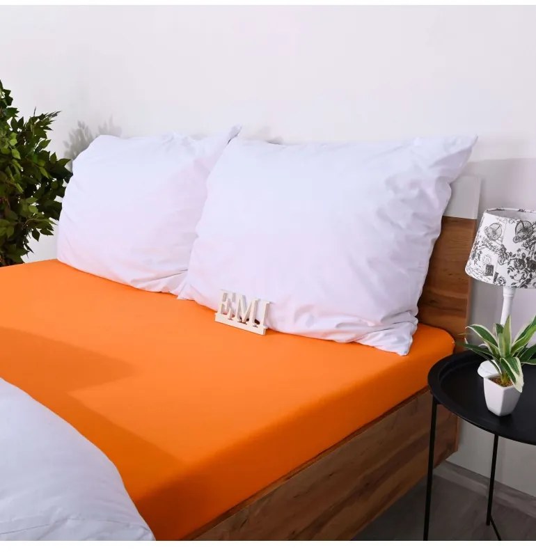 Prostěradlo oranžové jersey EMI, Plachta 90x200