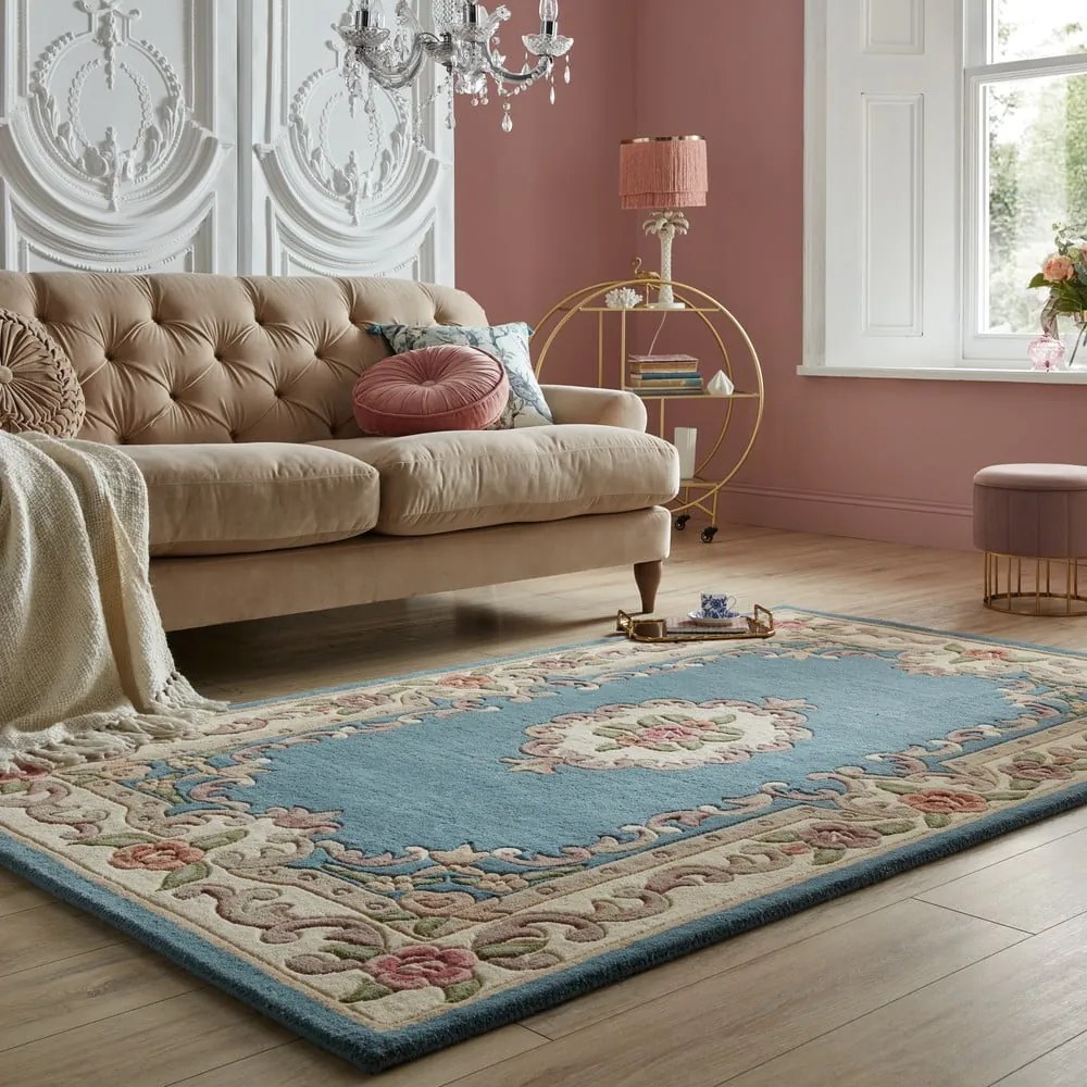 Modrý vlněný koberec 120x180 cm Aubusson – Flair Rugs