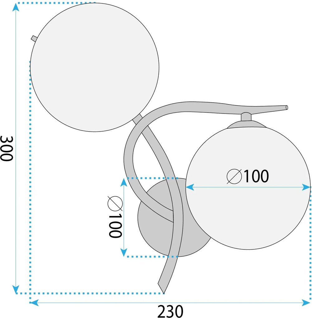Toolight Rea, Nástěnné svítidlo LED G132-2W Gold, OSW-02606