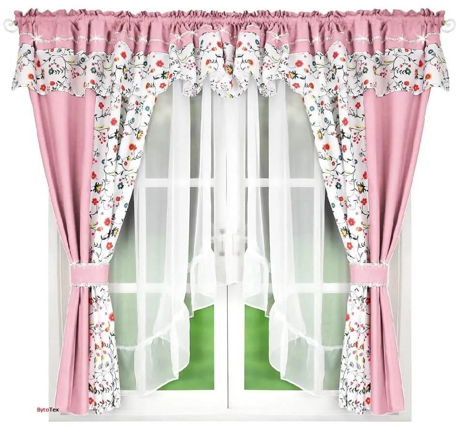 Fliying Hotová záclona se závěsem Vita růžová 400x150 cm