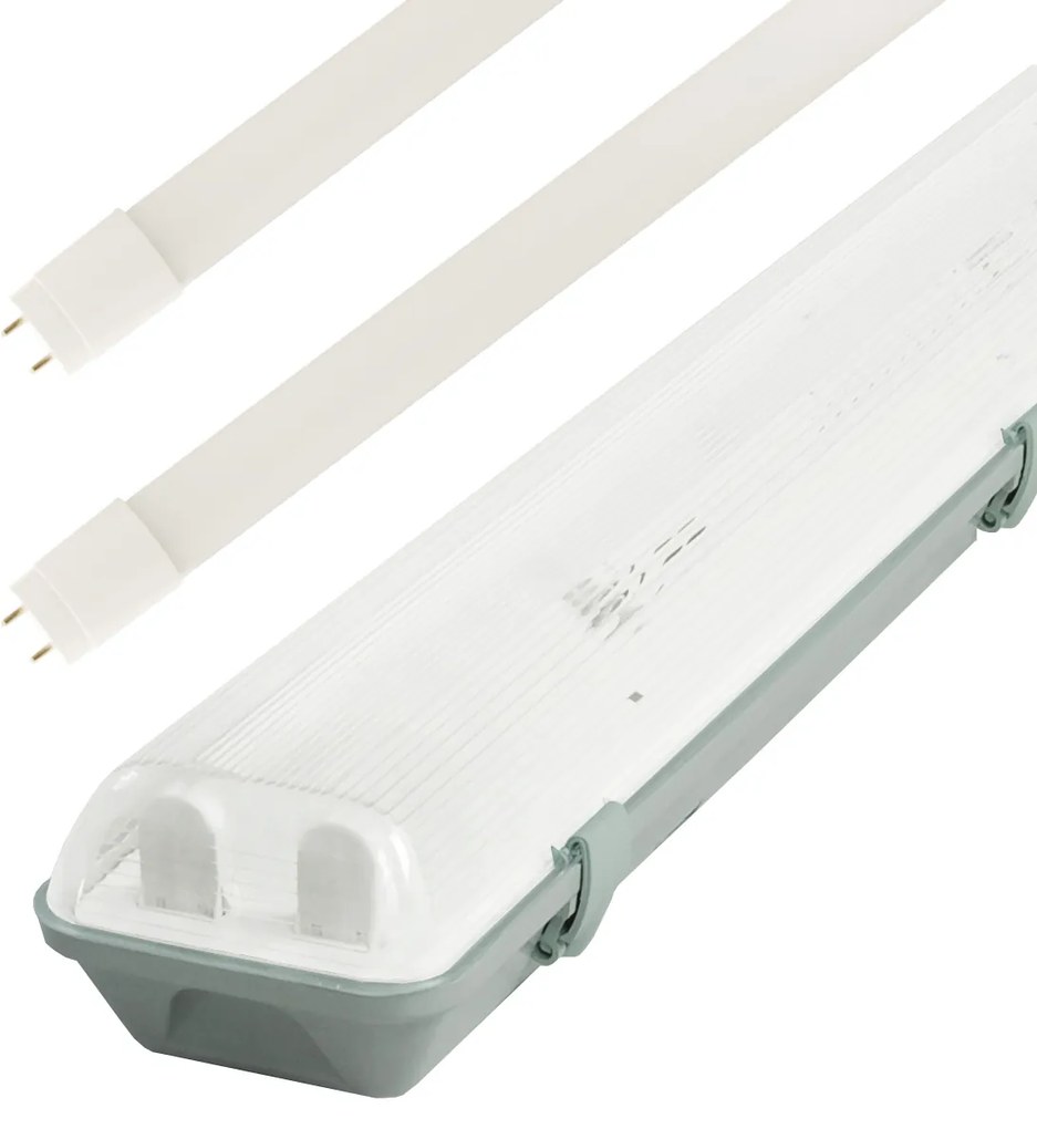 LED Solution Zářivkové těleso 150cm IP65 + 2x LED trubice 22W Economy Barva světla: Studená bílá TL3903A-2X58/B/1_6310