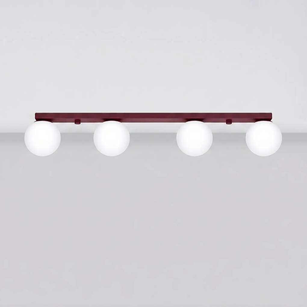 Sollux Lighting Stropní svítidlo YOLI 4 bordó