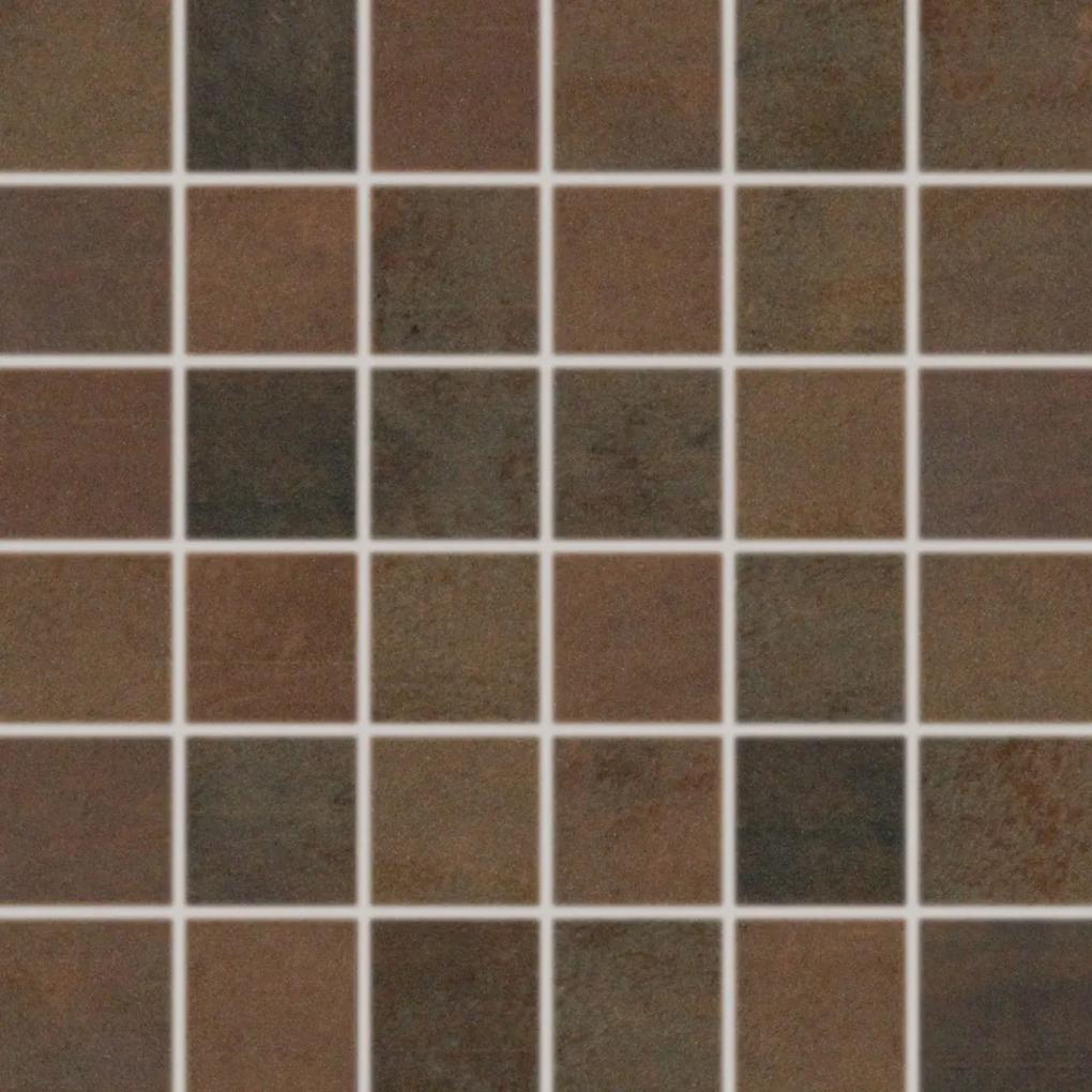 Mozaika Rako Rush tmavě hnědá 30x30 cm pololesk WDM06520.1