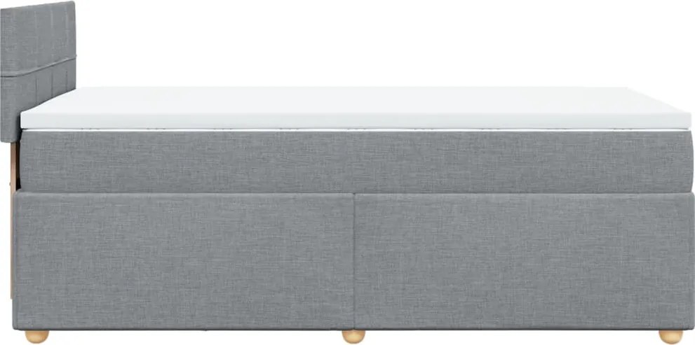 Box spring postel s matrací světle šedý 100 x 200 cm textil 3286591