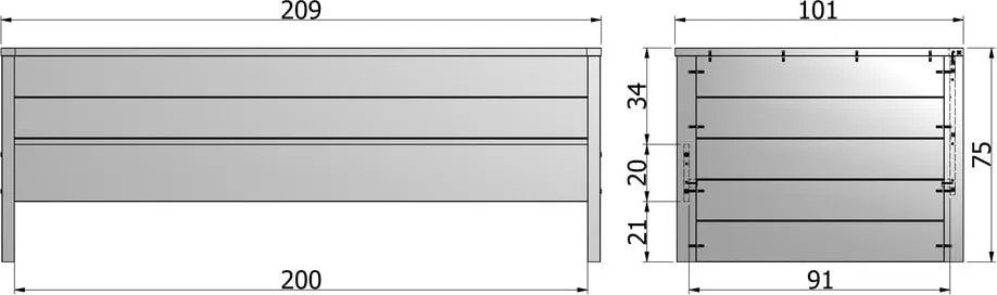 Bílá postel/sofa Jade WOOOD 90 x 200 cm