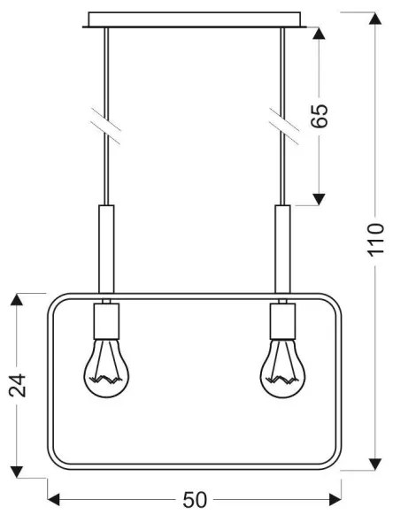 Lustr na lanku FRAME 2xE27/60W/230V černá