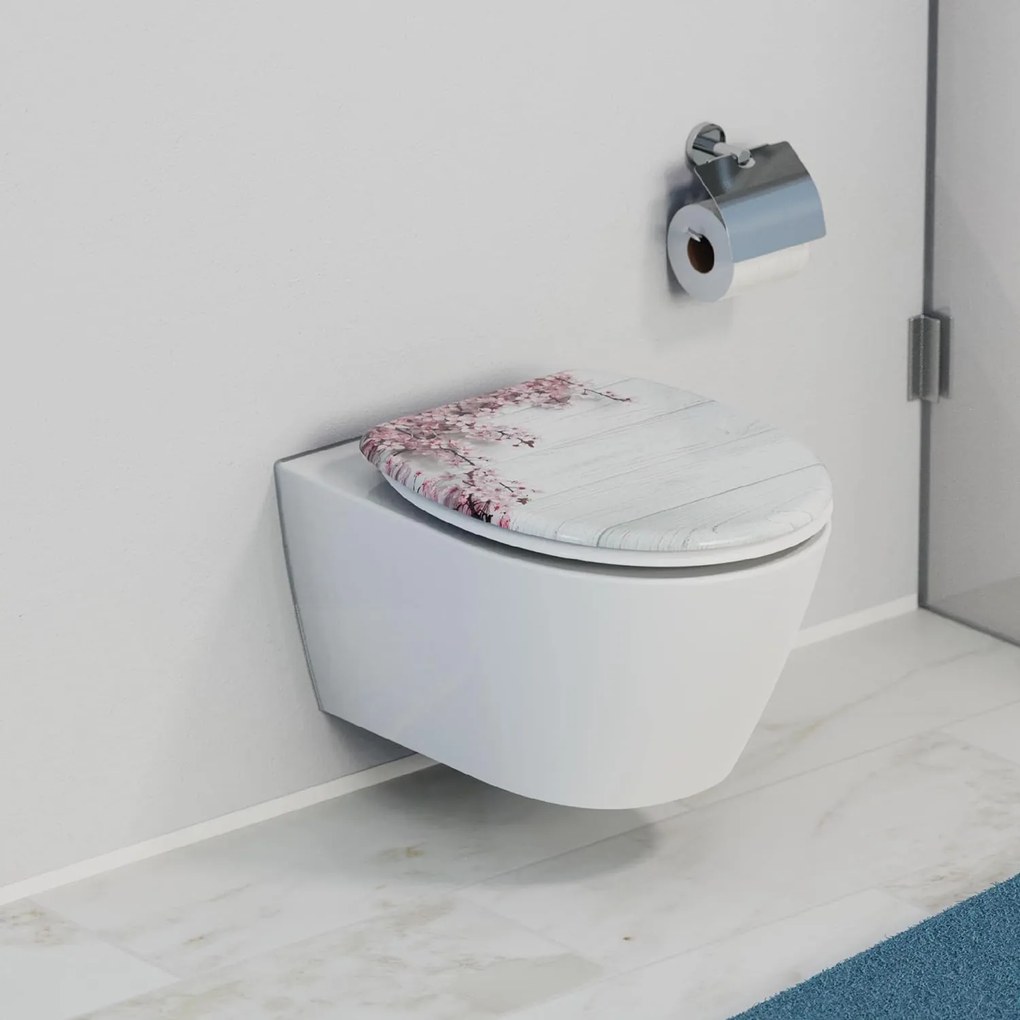 Eisl Sanitär WC prkénko Duroplast Soft Close Flowers and Wood 82197