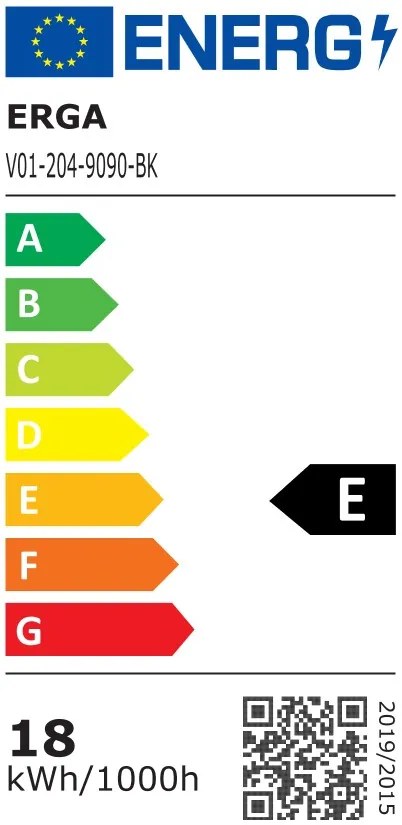 Erga Charlotte, kulaté LED zrcadlo 90cm, černý kovový rám, 2070 lm, 6500K, přední boční osvětlení, ERG-V01-204-9090-BK