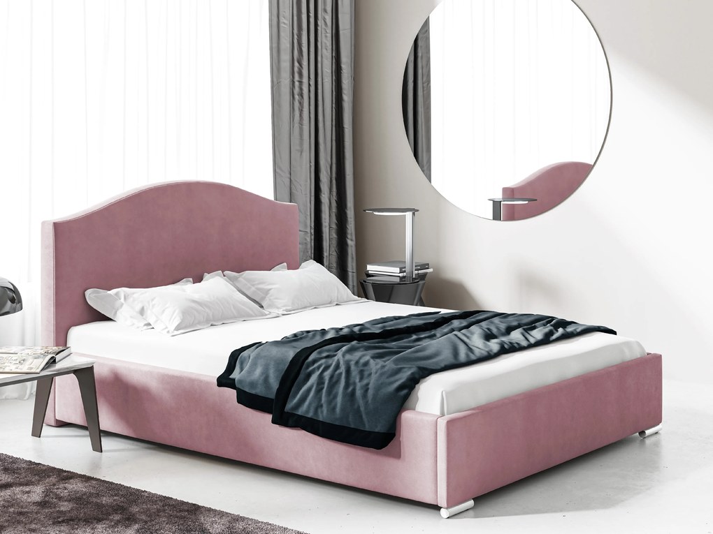 Eka Čalouněná postel MONTANA 140x200 cm Barva látky Trinity: (2315) Tmavá šedá, Úložný prostor: S dřevěným rámem úložného prostoru