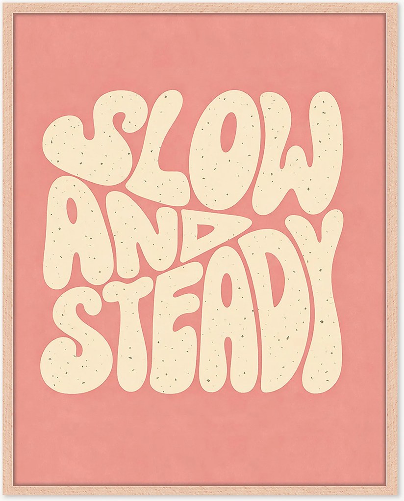 Ručně vyrobený zarámovaný digitální tisk Slow & Steady