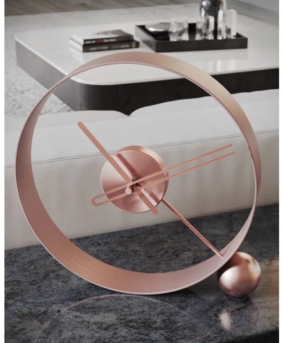 Designové stolní hodiny Endless brushed pink/pink 32cm