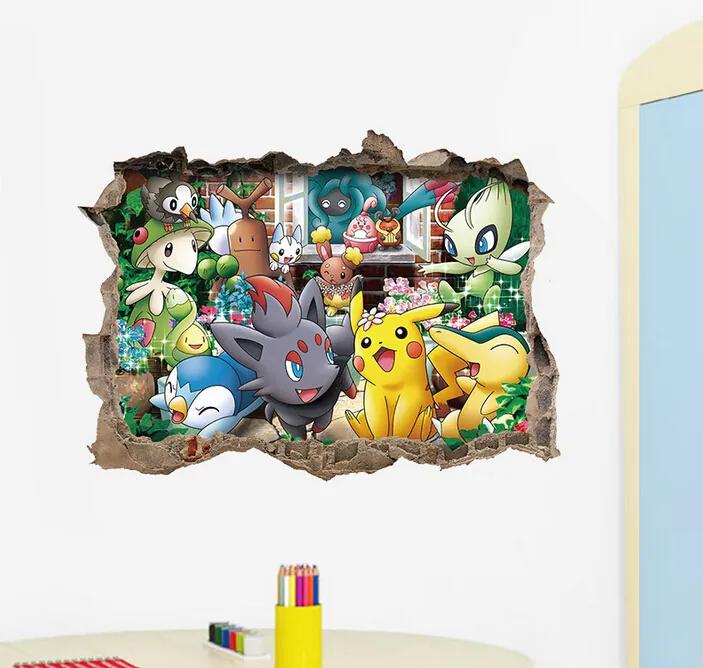 Živá Zeď Samolepka na zeď Pokémoni