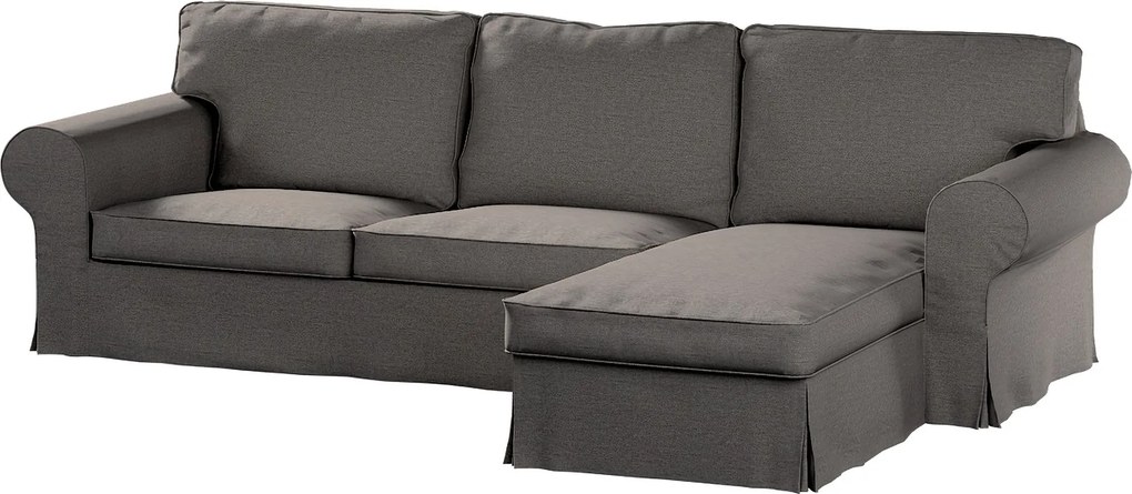 Potah na pohovku IKEA Ektorp 2-místná s lenoškou barva šedá látka pletený vzor