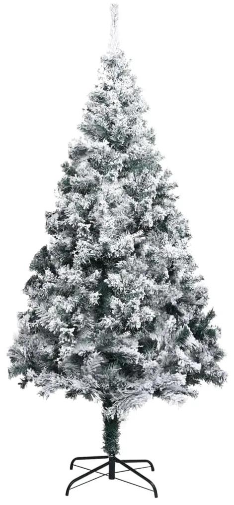 vidaXL Umělý vánoční stromek LED a sada koulí zasněžený zelený 300 cm