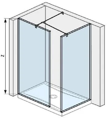 Jika Pure - Walk In do rohu, 2 stěny 78x200 cm a 884x200 cm, s úpravou Jika Perla Glass H2684260026681